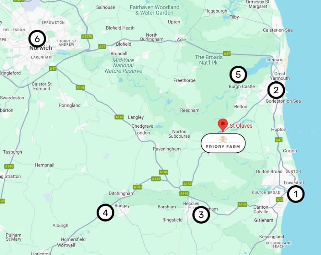 Discover Norfolk's and Suffolk's Hidden Gems from Priory Farm Caravan Park
